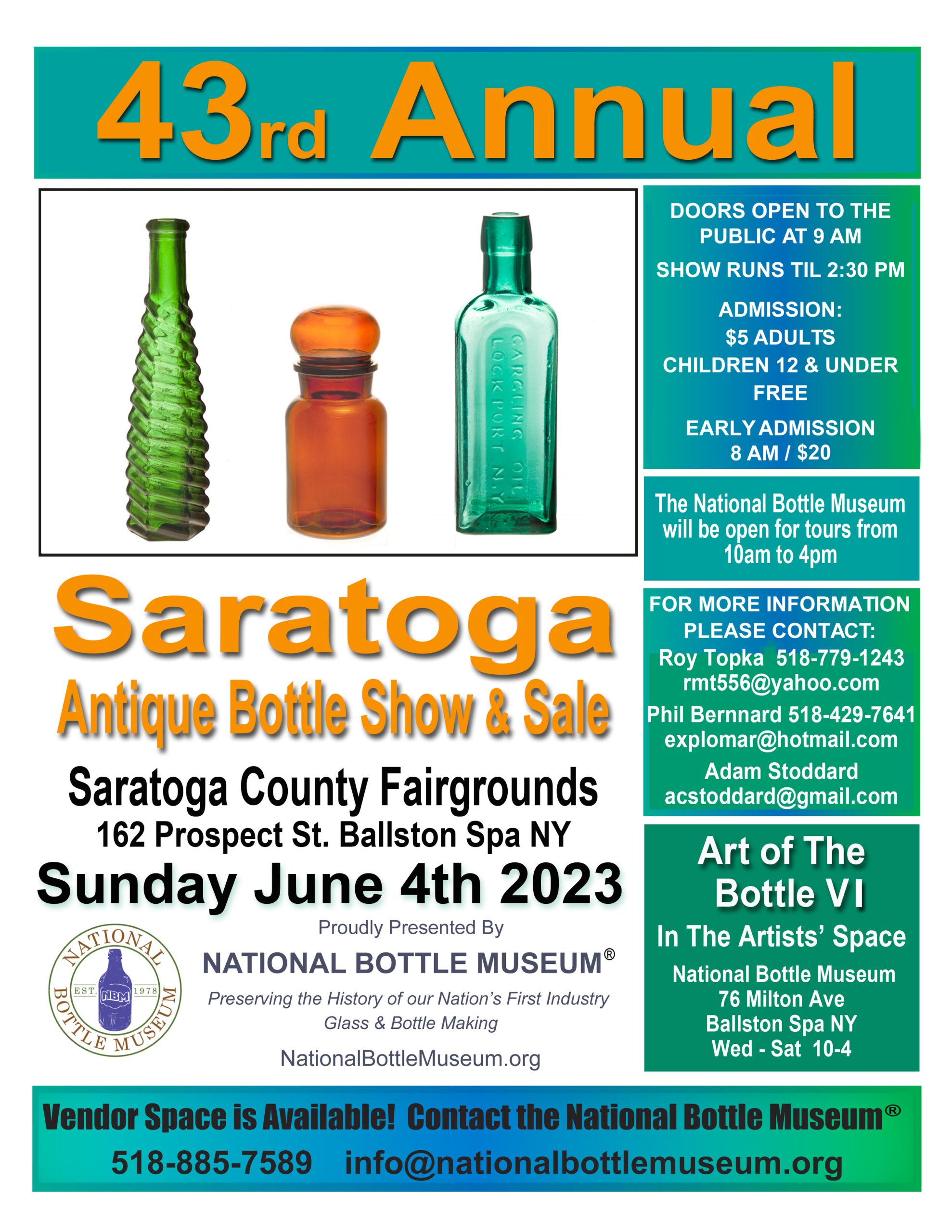 2023 Saratoga Bottle Show - The National Bottle Museum