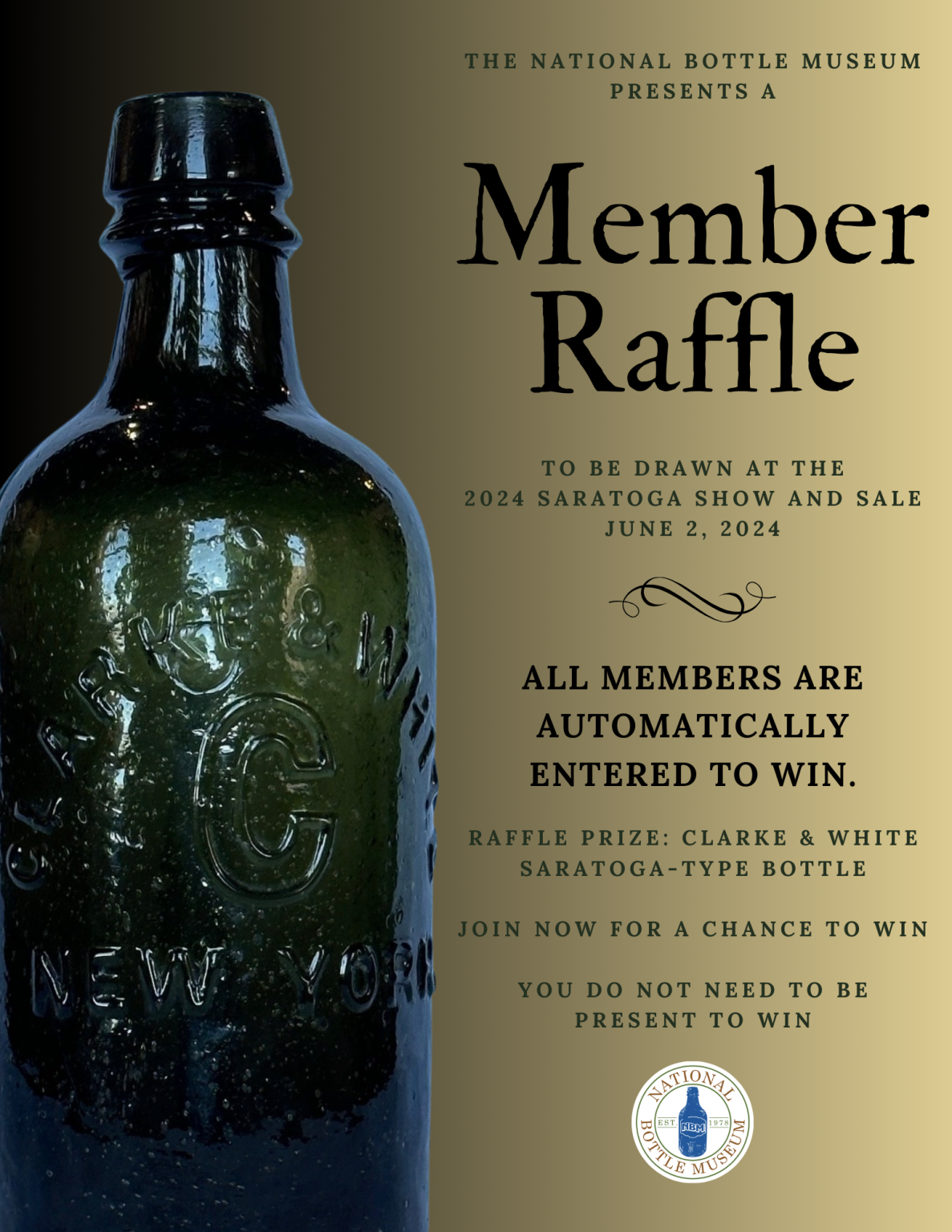 44th Annual Saratoga Antique Bottle Show and Sale - The National Bottle ...